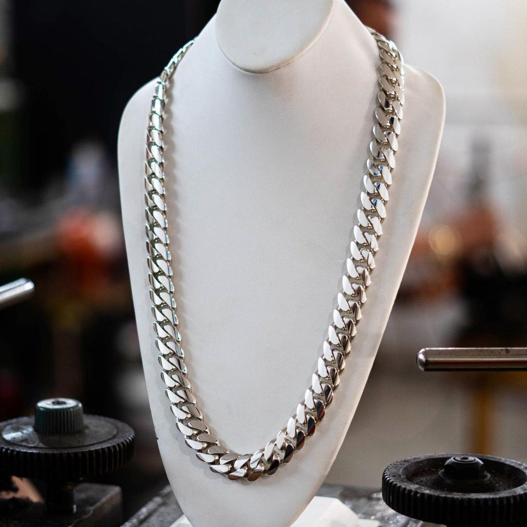 RARE PRINCE By CARAT SUTRA 16mm Wide Solid Miami Cuban Link Chain rare-prince-by-carat-sutra-16mm-wide-solid-miami-cuban-link-chain